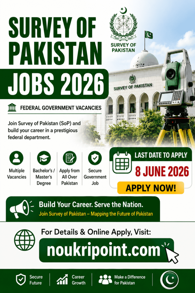 Survey of Pakistan Jobs 2026 | Apply by 8 June 2026