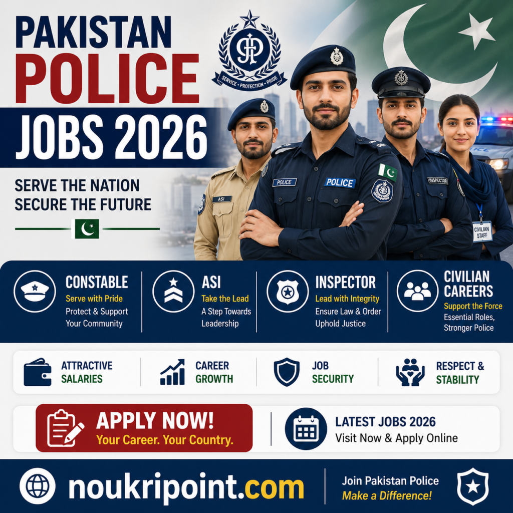 Pakistan Police Jobs 2026 | Constable, ASI, Inspector